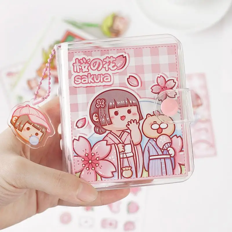 3-ring-creative-mini-transparent-loose-leaf-notebook-kawaii-pocket-portable-juornal-binder