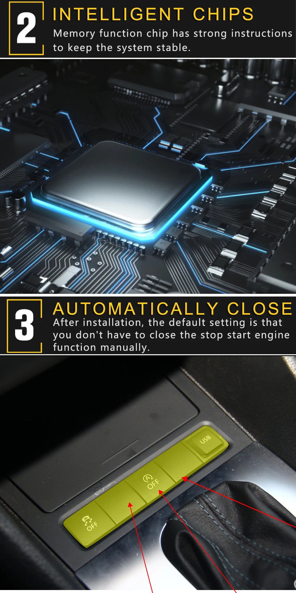 Motorstart stopp åsidosättande modul För VW Volkswagen Golf MK6 2008 ...