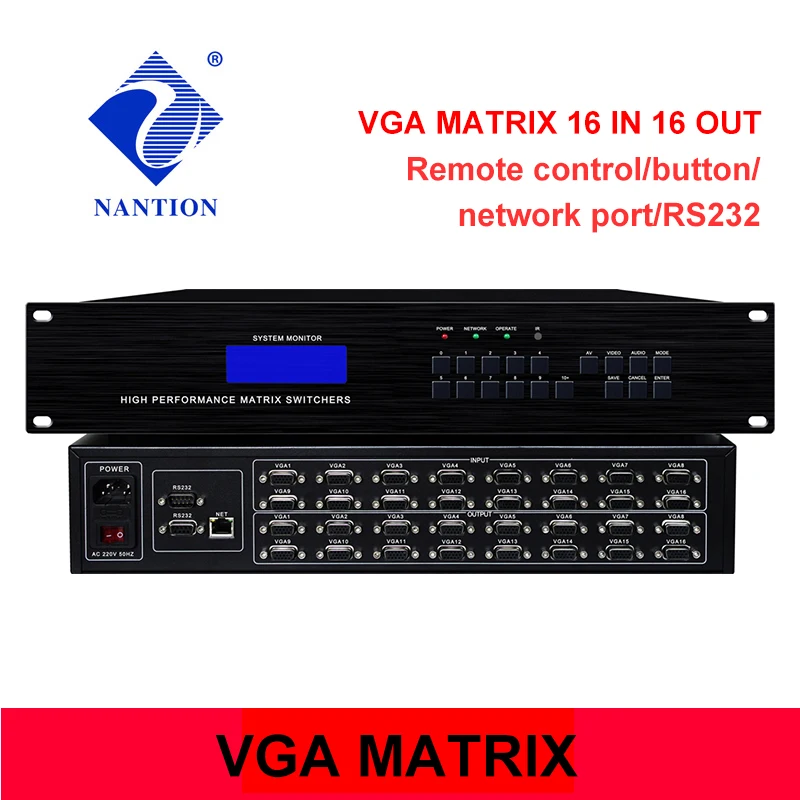 VGA-matrix-switch-1616-16x16-16-IN-16-OUT-16channels-RS232-IR-remote ...