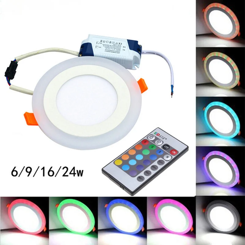 Hot-Sale-Round-Square-RGB-LED-Panel-Light-Remote-Control-6w-9w-16w-24W ...