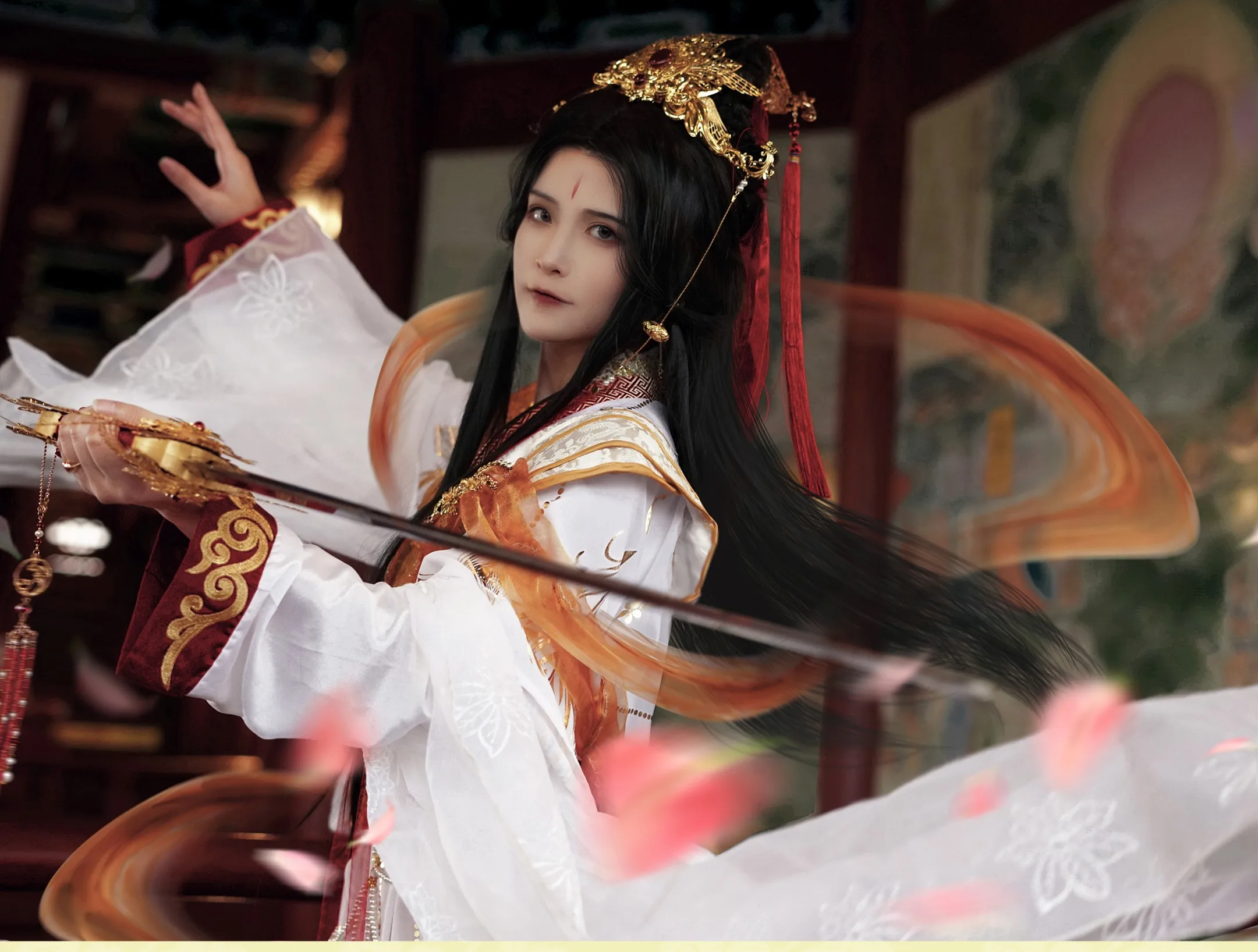 Prince Yueshen White Golden Male Prince Costume Hanfu For Anime Heaven ...