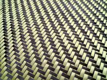 200gsm 1100D Yellow Kevlar & 3K Carbon fiber mixed Fabric 2x2 Twill ...