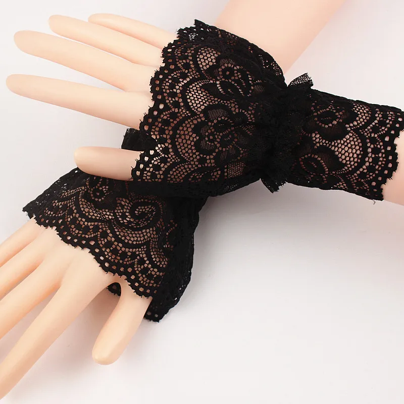 detachable cuffs Lace Ruffles Elbow Sleeve Cuff Fake Sleeve Arm Cover ...
