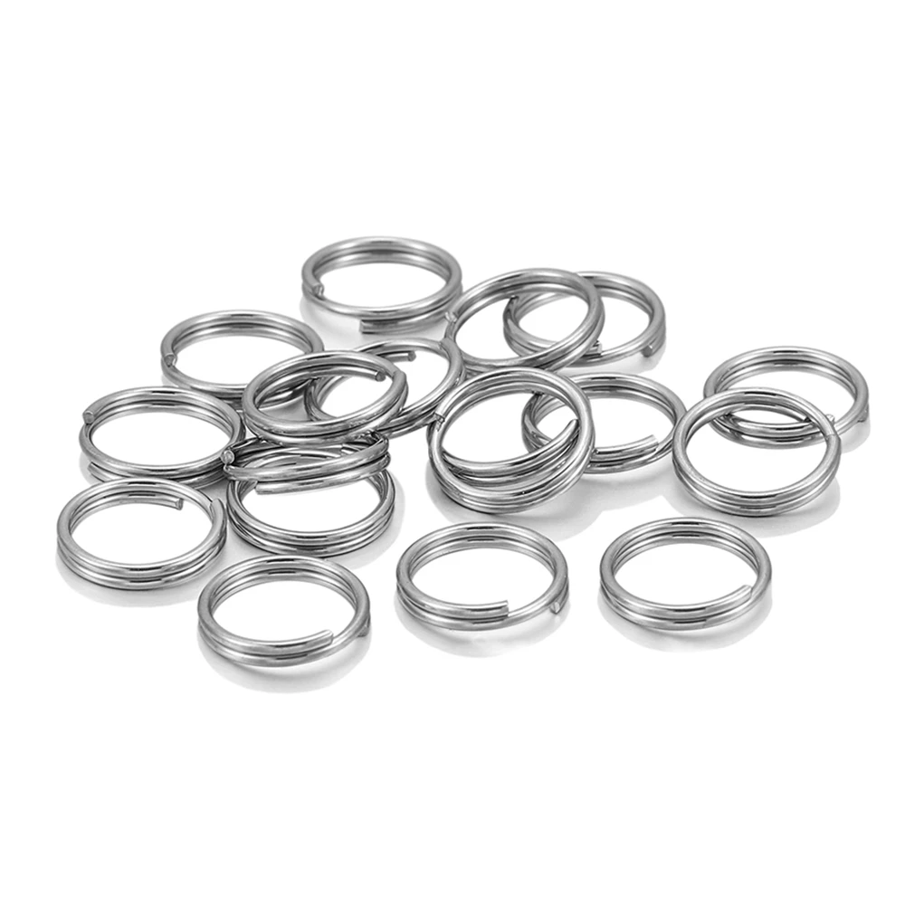 50-100pcs/lot 6 8 10 12mm Stainless Steel Open Jump Split Rings Double ...