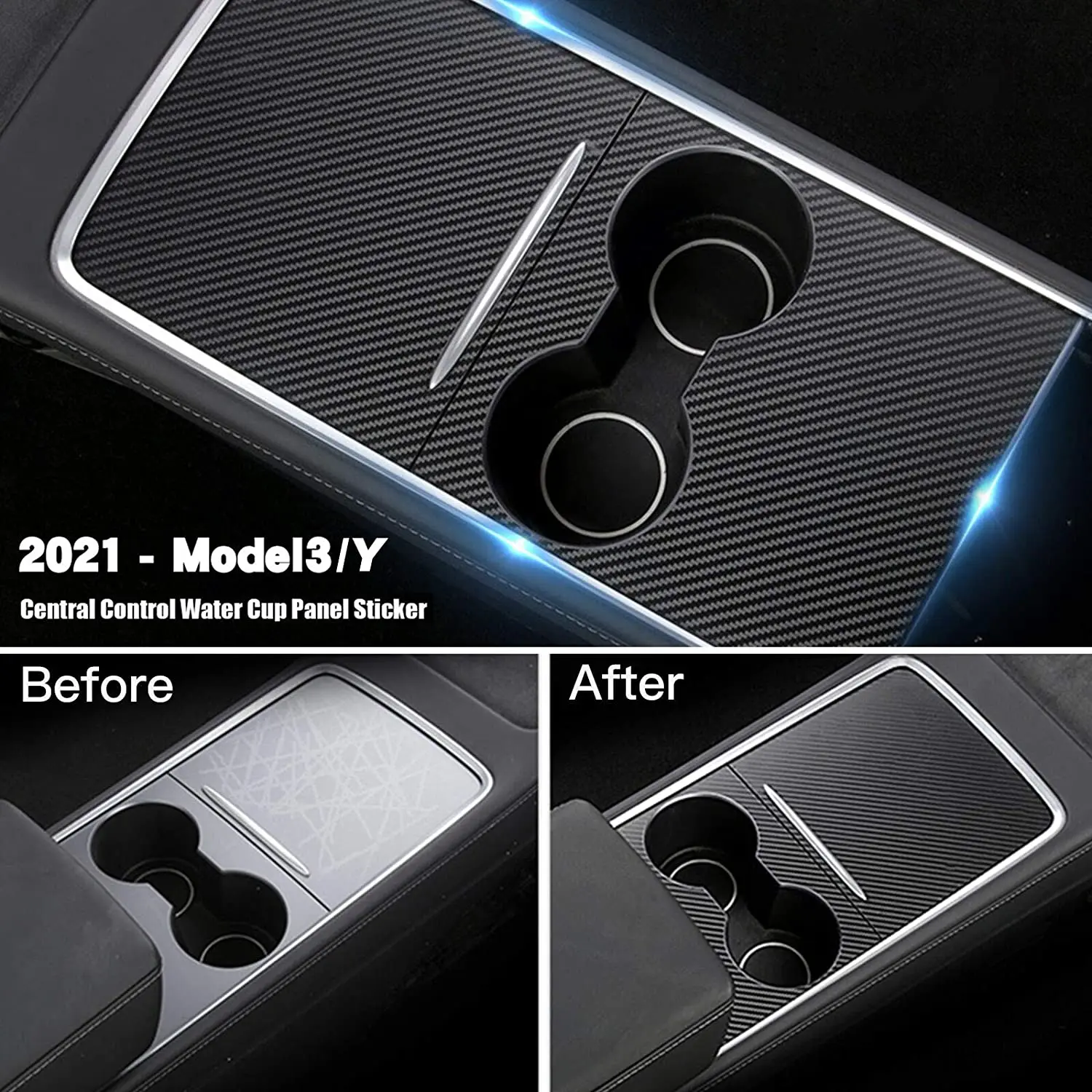 2Pcs-Car-Center-Control-Panel-Protective-Patch-For-Tesla-Model-3-Y-2021 ...