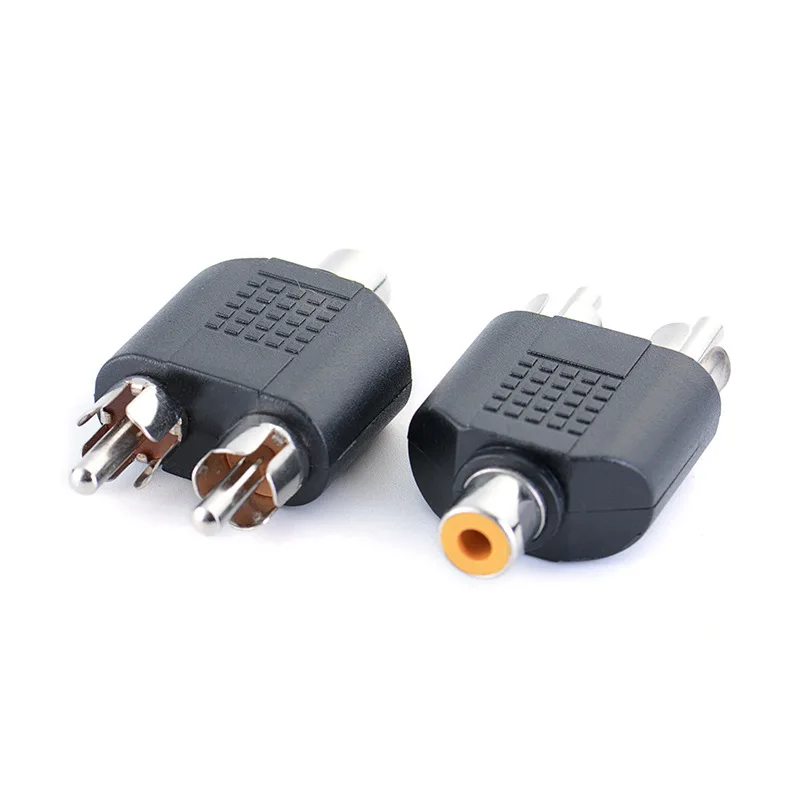 RCA Y Splitter AV Audio Video Plug Converter Male Female Plug 2 in 1 ...