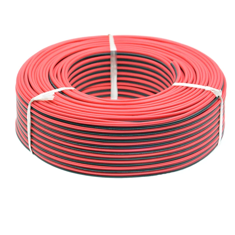 Cable de cobre puro rojo y negro, cable paralelo RVB 2*0,3 mm2, caja de ...