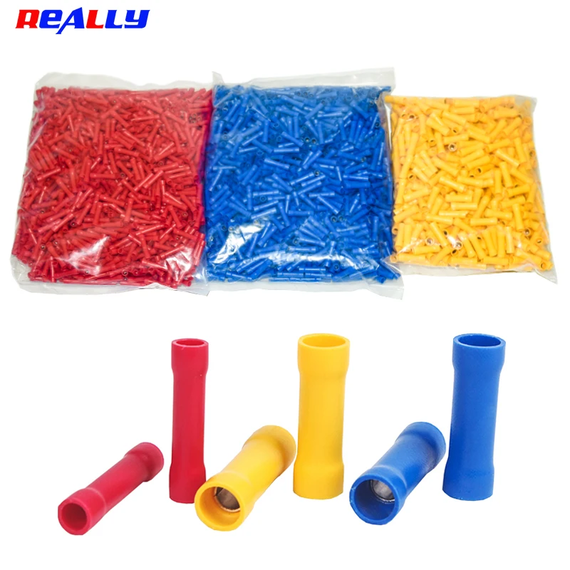 1000Pcs-BV-Crimp-Terminal-Butt-Splice-Crimp-Connector-Wire-Copper ...