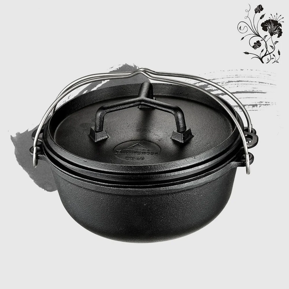 Cast-Iron-Dutch-Pot-With-Lid-Stew-Thickened-Deepening-Soup-Pot-Surface ...
