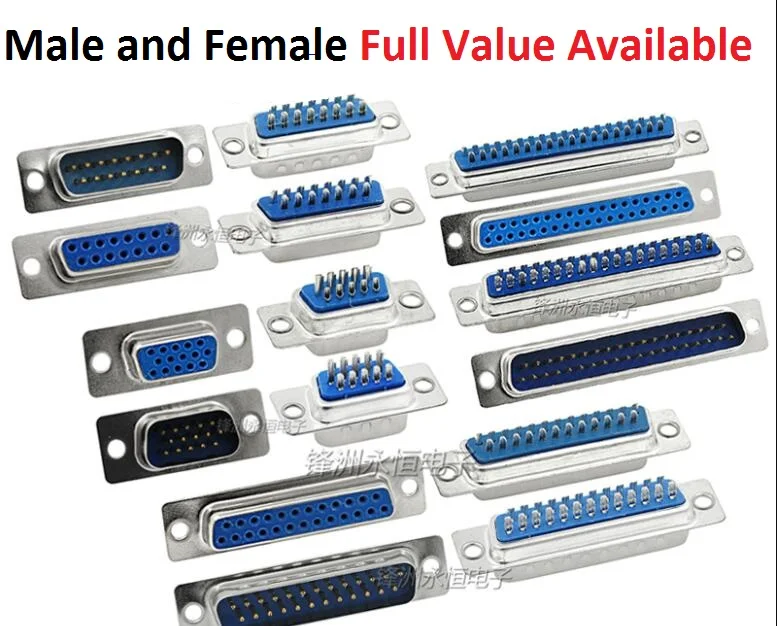 Conector de soldadura soldada de 5 piezas, toma de puerto serie RS232, adaptador DB COM DB9 DB15 ...
