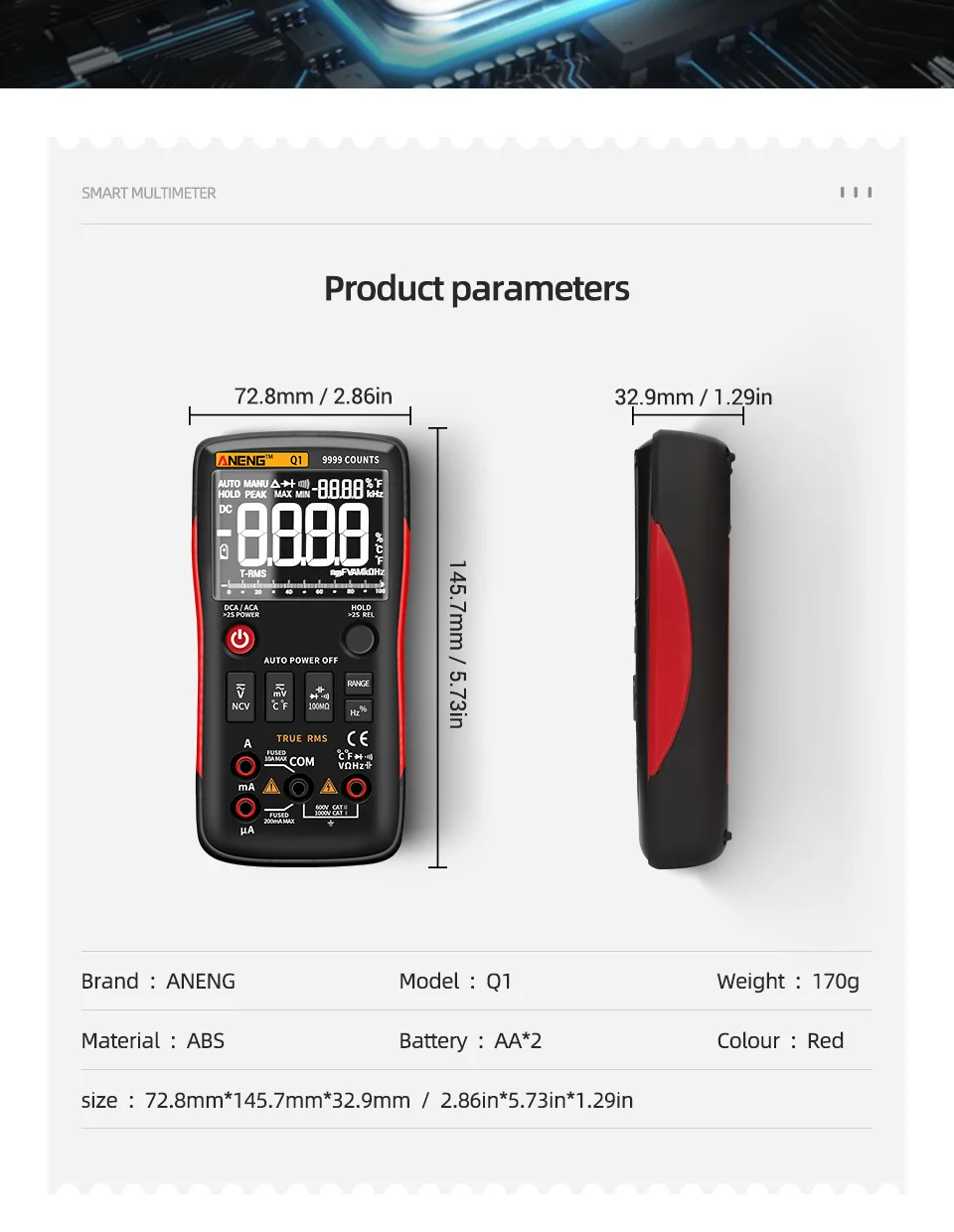 ANENG Q1 True RMS multímetro Digital multimetro digital profissional ...