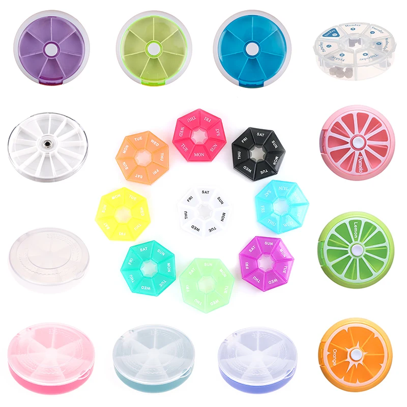 Pilulier,Boîte à médicaments carrée ronde 1 pièce, étui de voyage ...