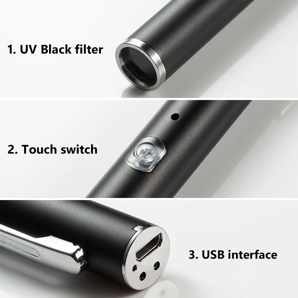 365 UV Veterinary Wood Lamp Pet Fungus Detection Waterproof Flashlight ...