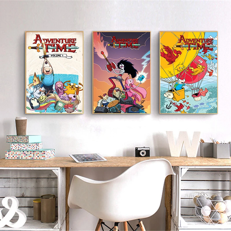Adventure Time With Finn And Jake Wall Art Canvas Painting Poster ...