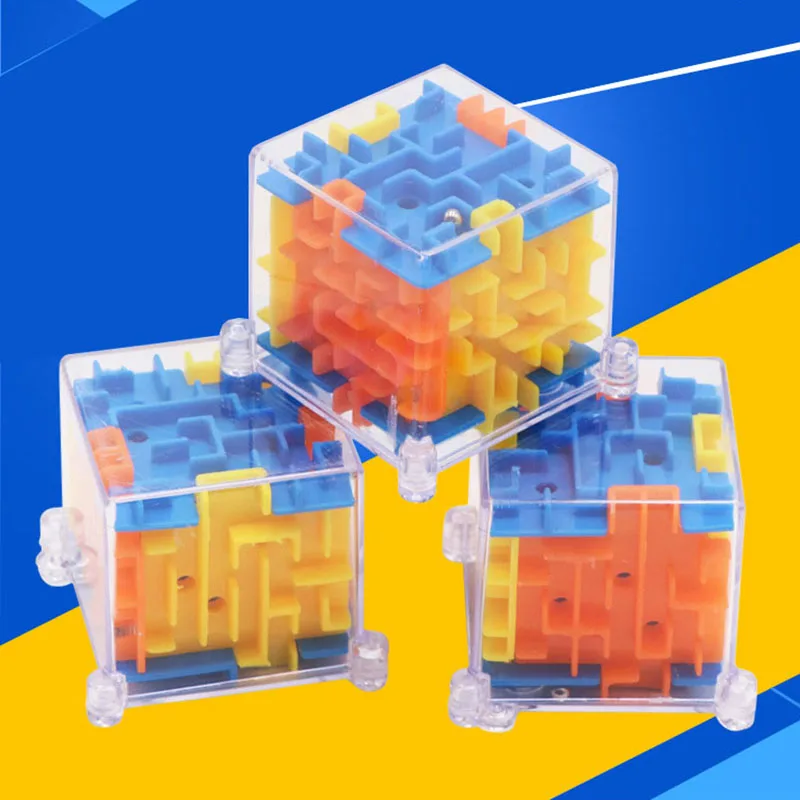 Hot Sale 4x4x4cm 3D Puzzle Maze Toy Kids Fun Brain Hand Game Case Box ...
