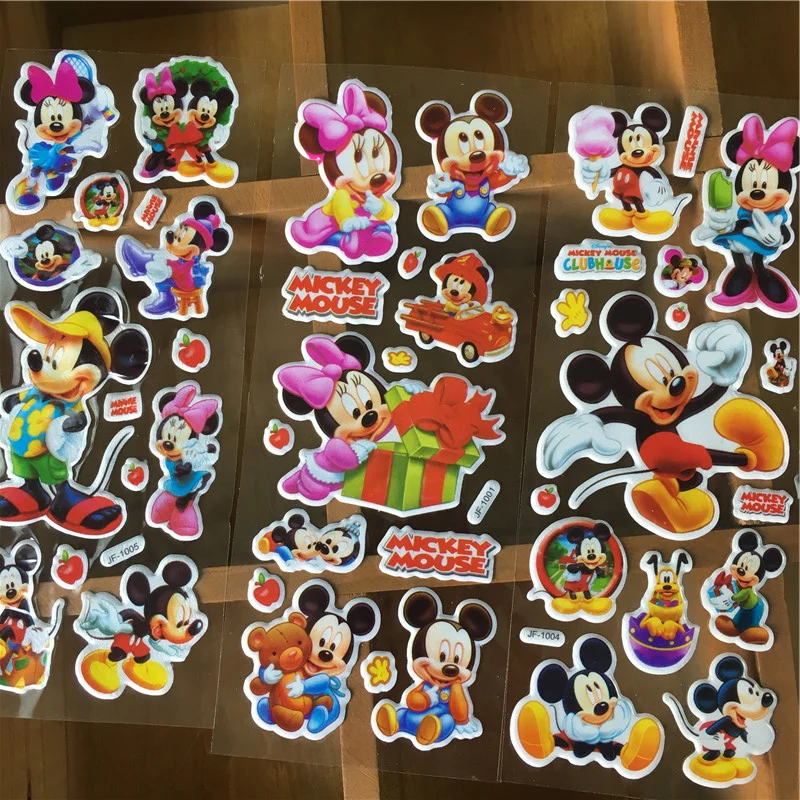 6PCS-Disney-Mickey-Mouse-Minnie-Bubble-Stickers-For-Kids-Cute-Anime ...