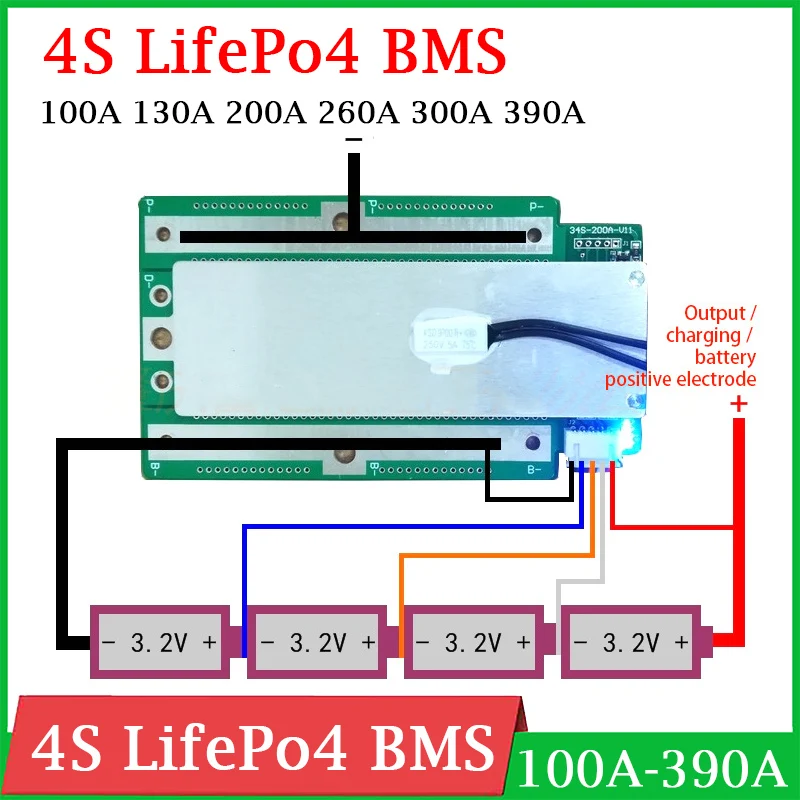 DYKB-4S-LifePo4-BMS-100A-130A-200A-260A-300A-390A-12V-Lithium-Battery ...