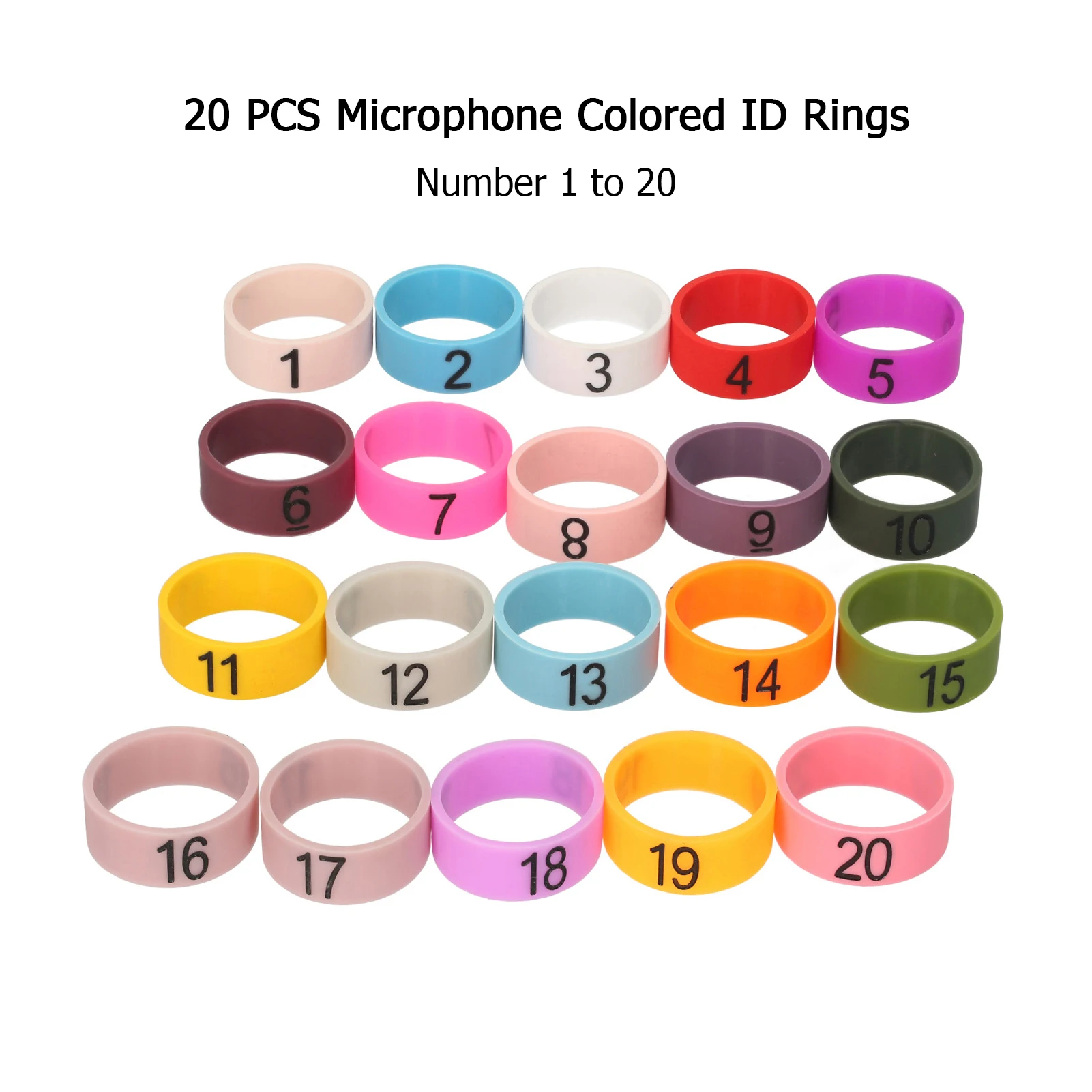 Anillos de identificación de colores para micrófono, anillo de silicona ...