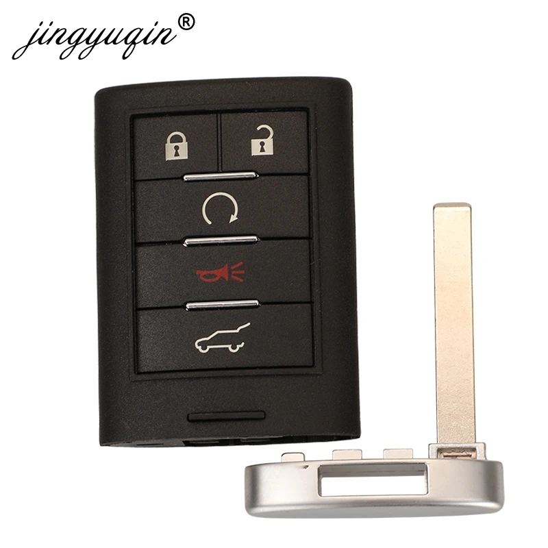 Jingyuqin 5 Button Key Card Smart Remote Key Shell Case For Cadillac ...