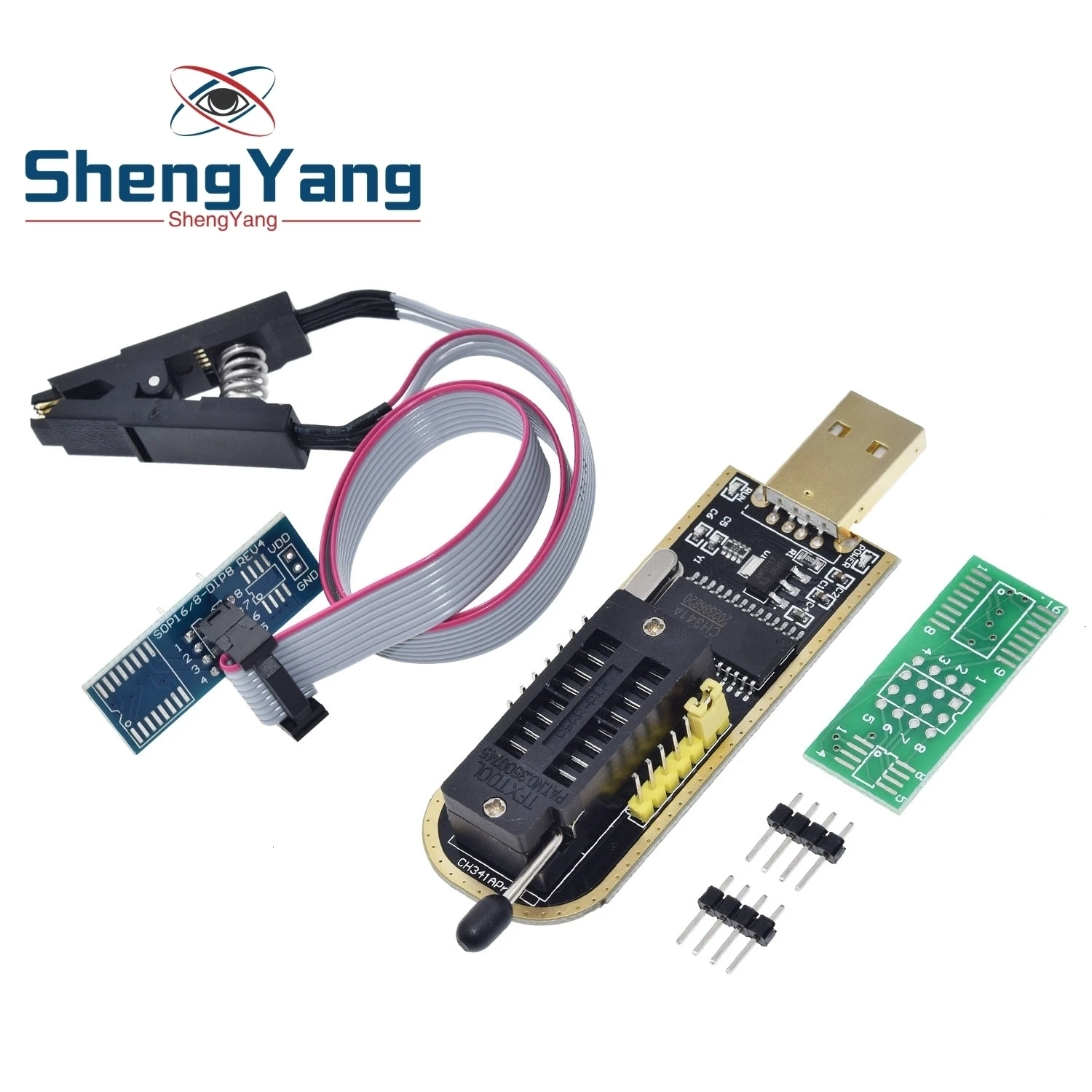 Программатор USB CH341A 24 25 Series EEPROM Flash BIOS SOIC8 SOP8 ...
