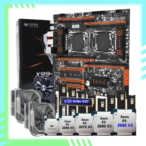 X99-f8d Dual Cpu Motherboard With 128g Nvme Ssd Diy 2 Xeon Cpu 2670 ...
