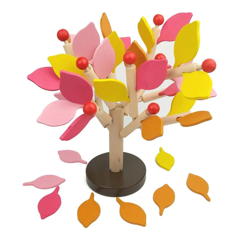 Assembled Tree Wood Green Leaves Building Montessori Toys Children ...