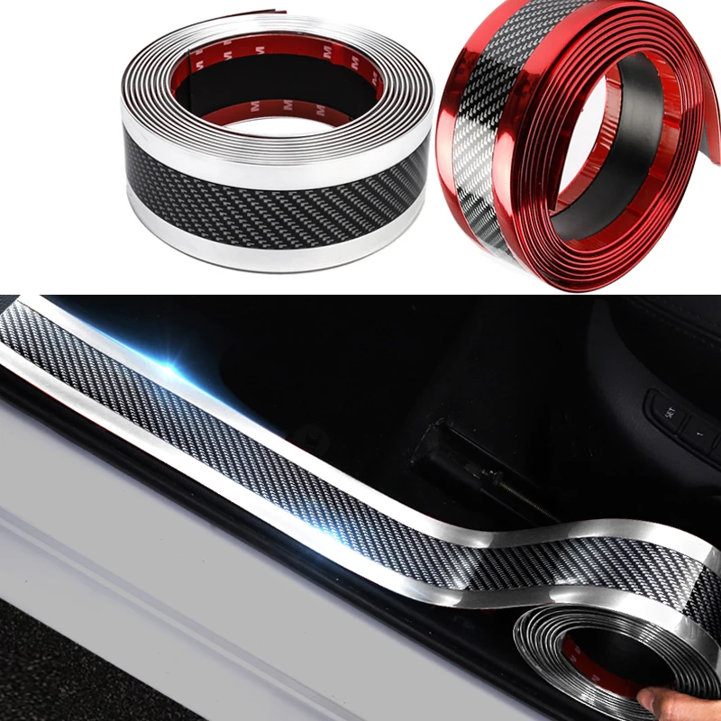 5cm-x-1meter-Car-Stickers-3D-Carbon-Fiber-Rubber-Protector-Door-Sill ...