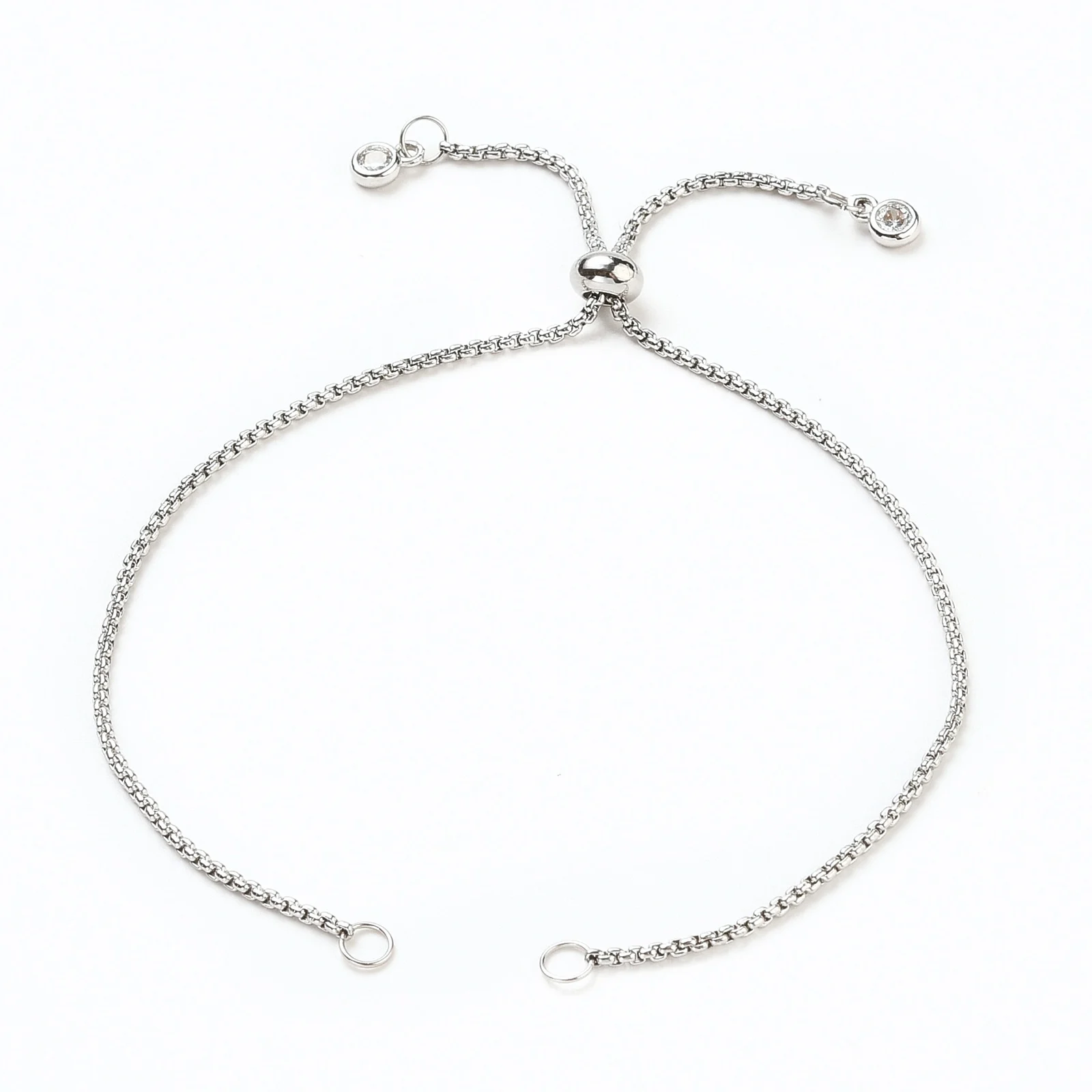 15Pcs-Stainless-Steel-Adjustable-Slider-Extender-Box-Chain-with-Cubic ...