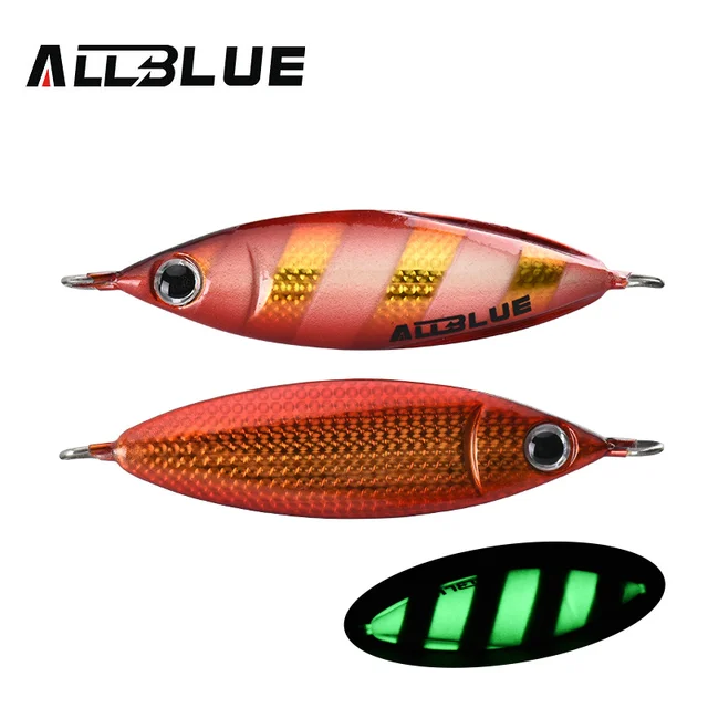 ALLBLUE-cuchara de fundición de Metal de plantilla lenta, cebo Artificial, aparejos de pesca ...