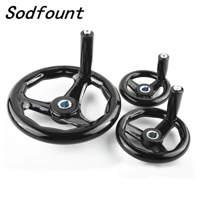 Black HandWheel Milling Machine Lathe CNC 3D Printer Spoked Hand Wheel ...