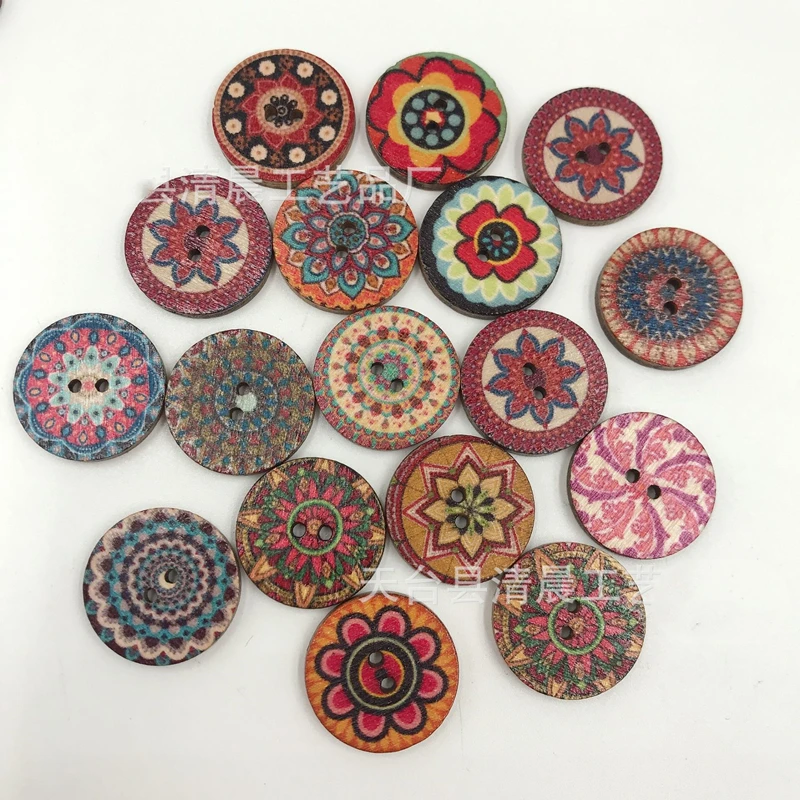 Scrapbook Buttons Vintage Wooden Clothing Buttons DIY Accessories