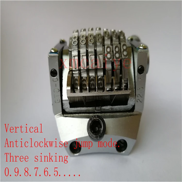 Máquina De Numeração Vertical Gto Dígitos Mariposa Salto 0987654 Lados 22.3