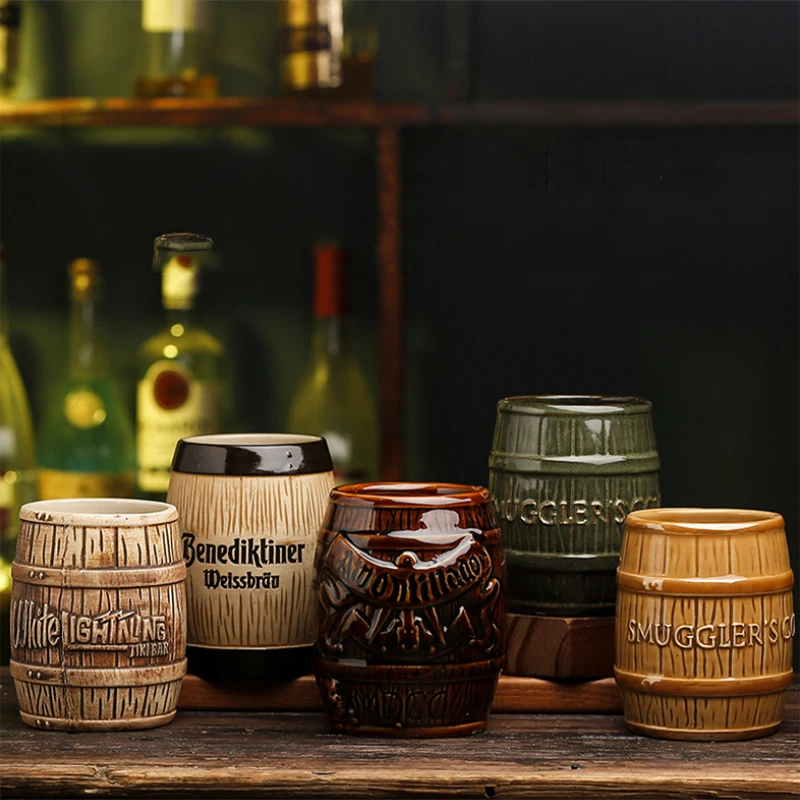 Ceramics-Wooden-barrel-tiki-mug-funny-coffee-mugs-Personalized ...