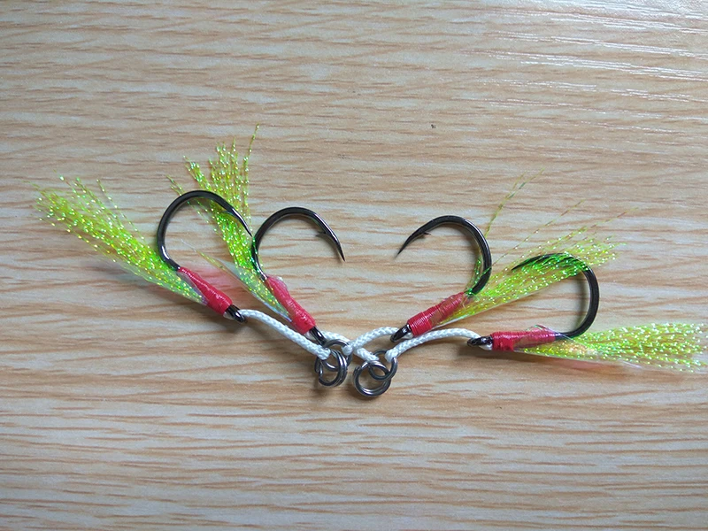 Generic Mustad J-Assist4 Double Barbed String Steel Assist Jig Hook ...