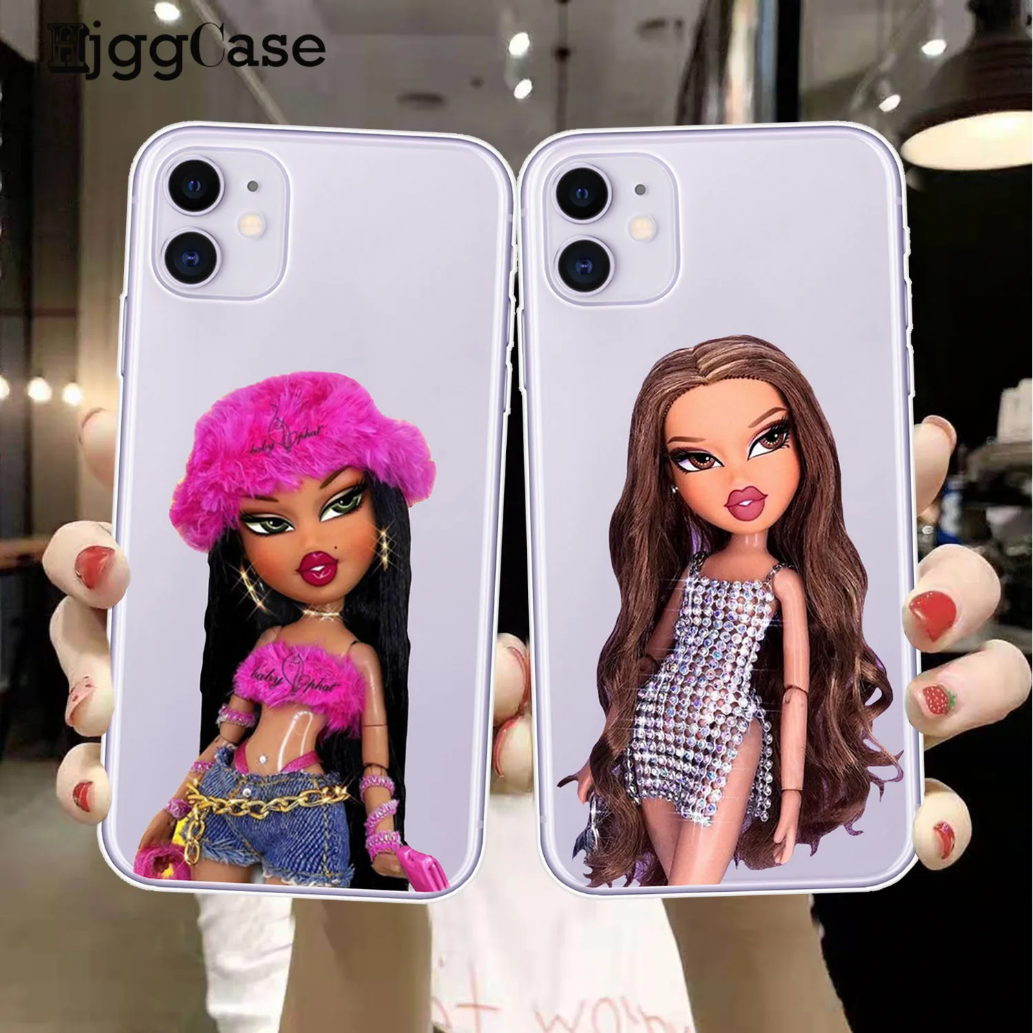 Boneca sexy bratz silicone caso de telefone para iphone 14 x xr xs max ...