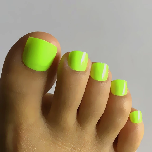 Neon Yellow Nail Polish On Toes