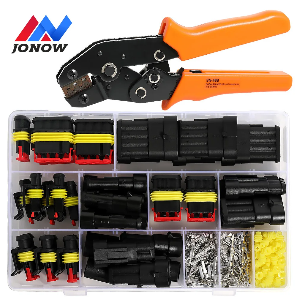 Conector de cable eléctrico para coche, Kit de prensado SN48, impermeable, 1/2/254 Pines, 622/3 ...