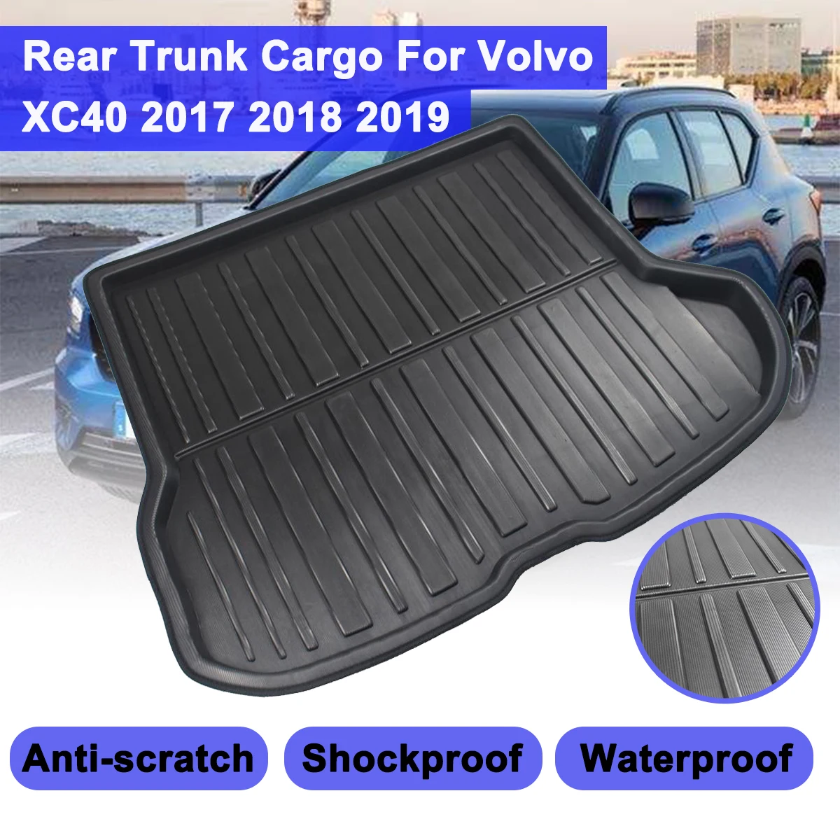 Rear Trunk Cover Matt For Volvo XC40 2017 2019 Mat Boot Liner Floor ...