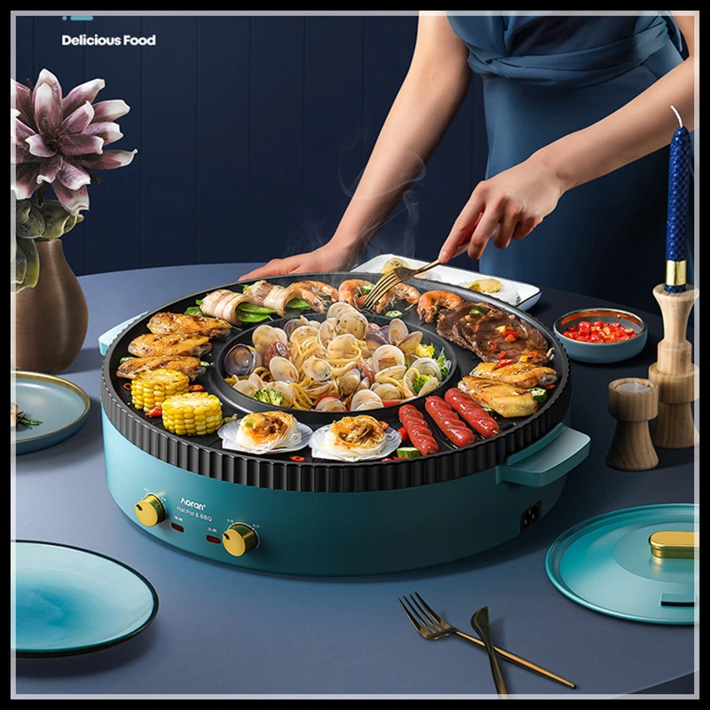 Multifunctional Hot Pot Grilling All in one Pot Household Korean style ...