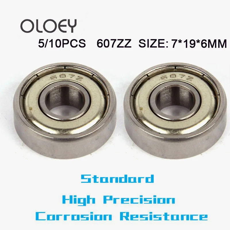 607ZZ-5-10PCS-High-quality-Deep-Groove-Ball-Bearing-7x19x6mm-Bearing-7x19x6mm-Miniature-607Z ...