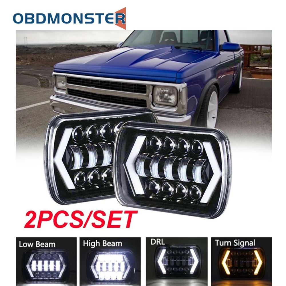 For 82 93 Chevy S10 Blazer GMC S15 JEEP 7X6 5X7 Projector LED ...