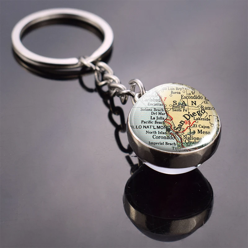 Map-Key-Ring-Famous-City-San-Diego-Sphere-Crystal-Ball-Glass-Double ...