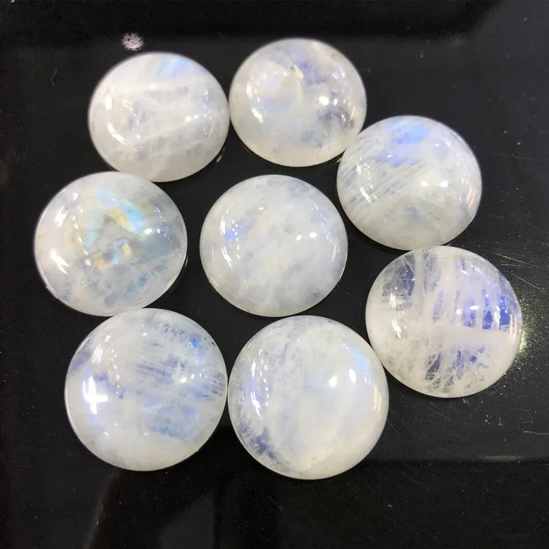 Wholesale Blue Moonstone 20mm Flat Back Natural Gemstone Semi-precious ...
