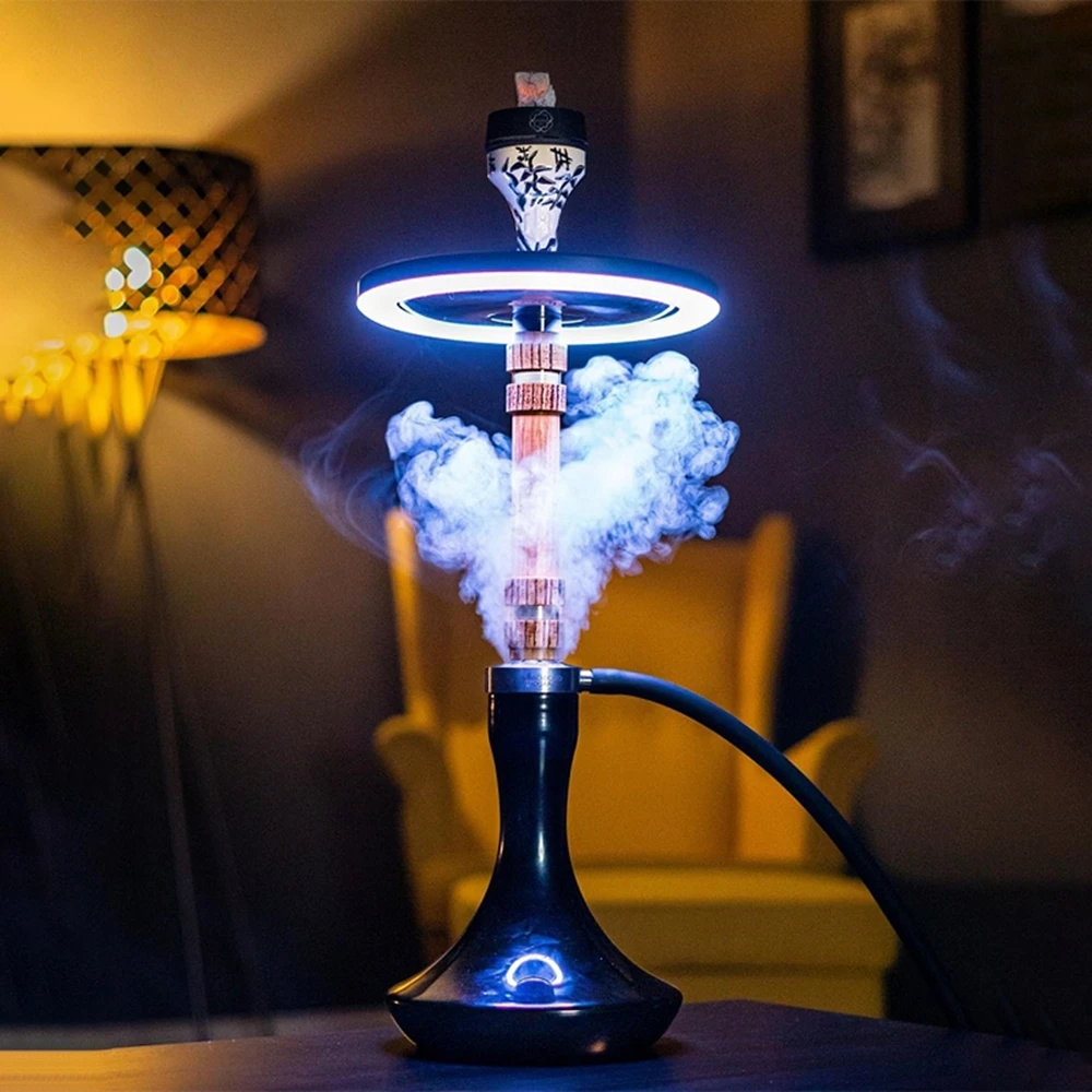 Colorful LED Hookah With Remote Control LED Ring Lamp Shisha Light ...