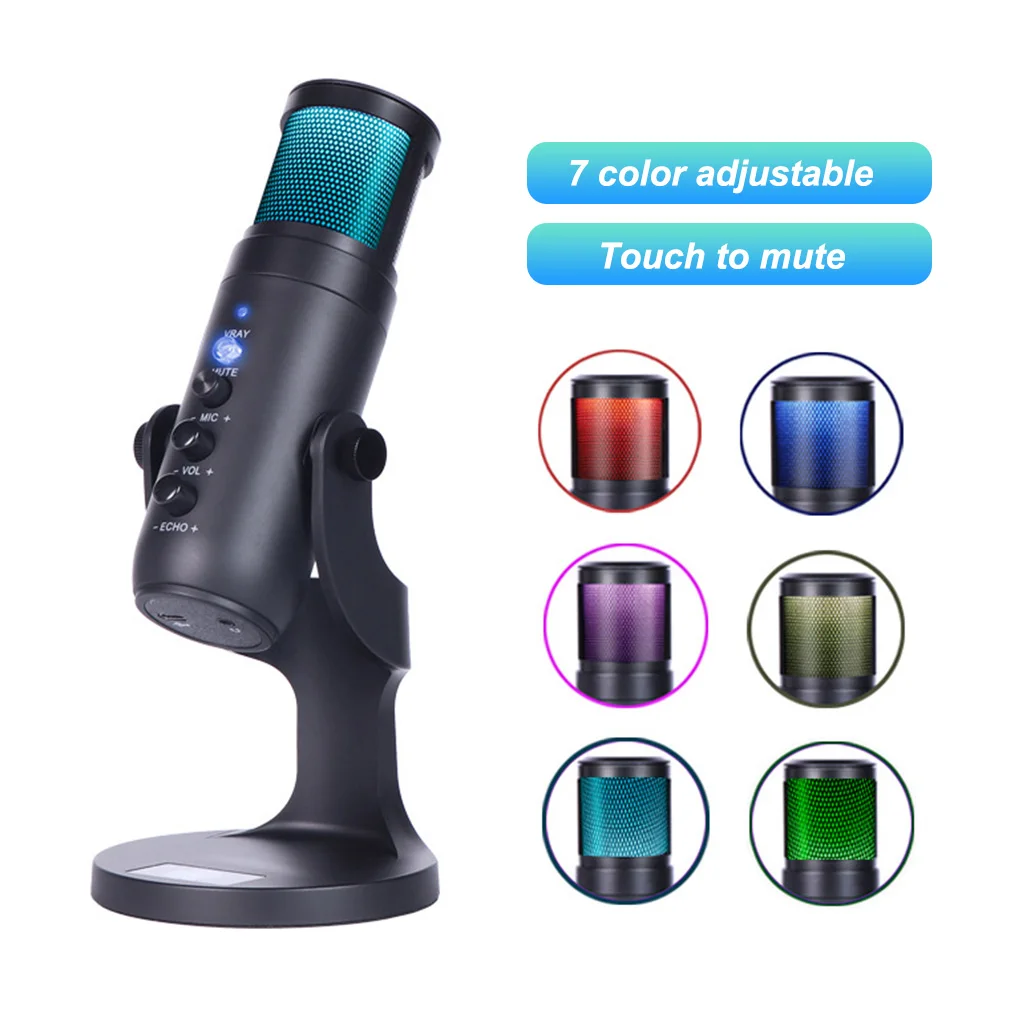 RGB Condenser Microphone for iPhone Android laptop Computers ...