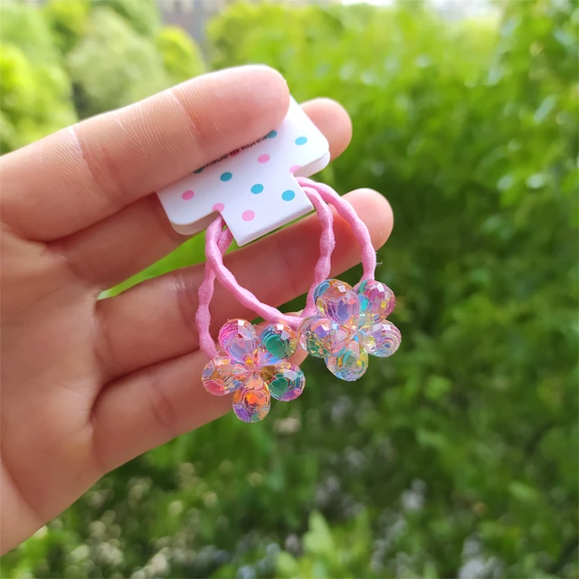 2PCS Cartoon Lovely Shimmering Flowers Princess Headwear Kids Elastic ...