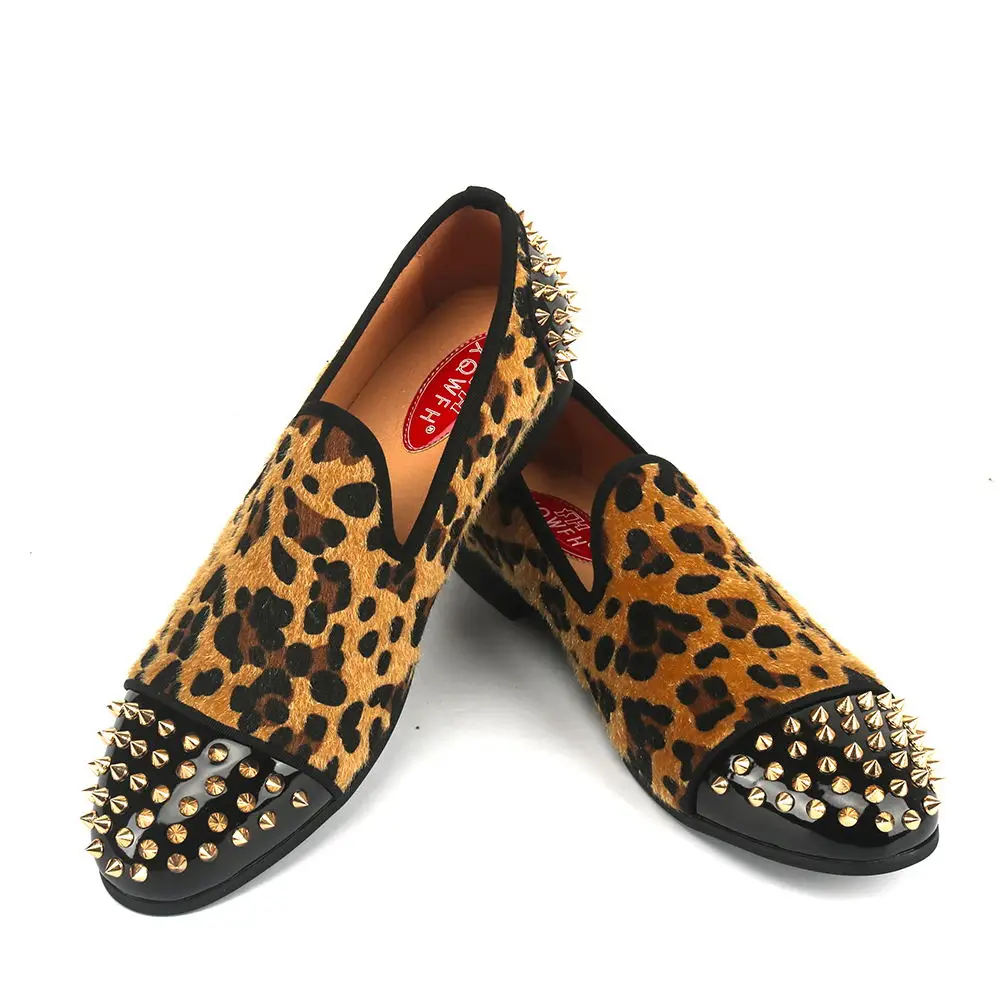 Xqwfh New Fashion Leopard Shoes Men's Breathable Party And Wedding ...