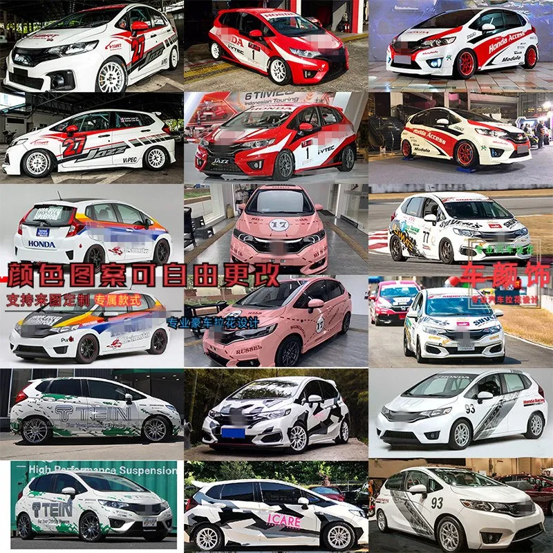Car-stickers-FOR-Honda-Fit-body-exterior-modified-sports-style-fashion ...