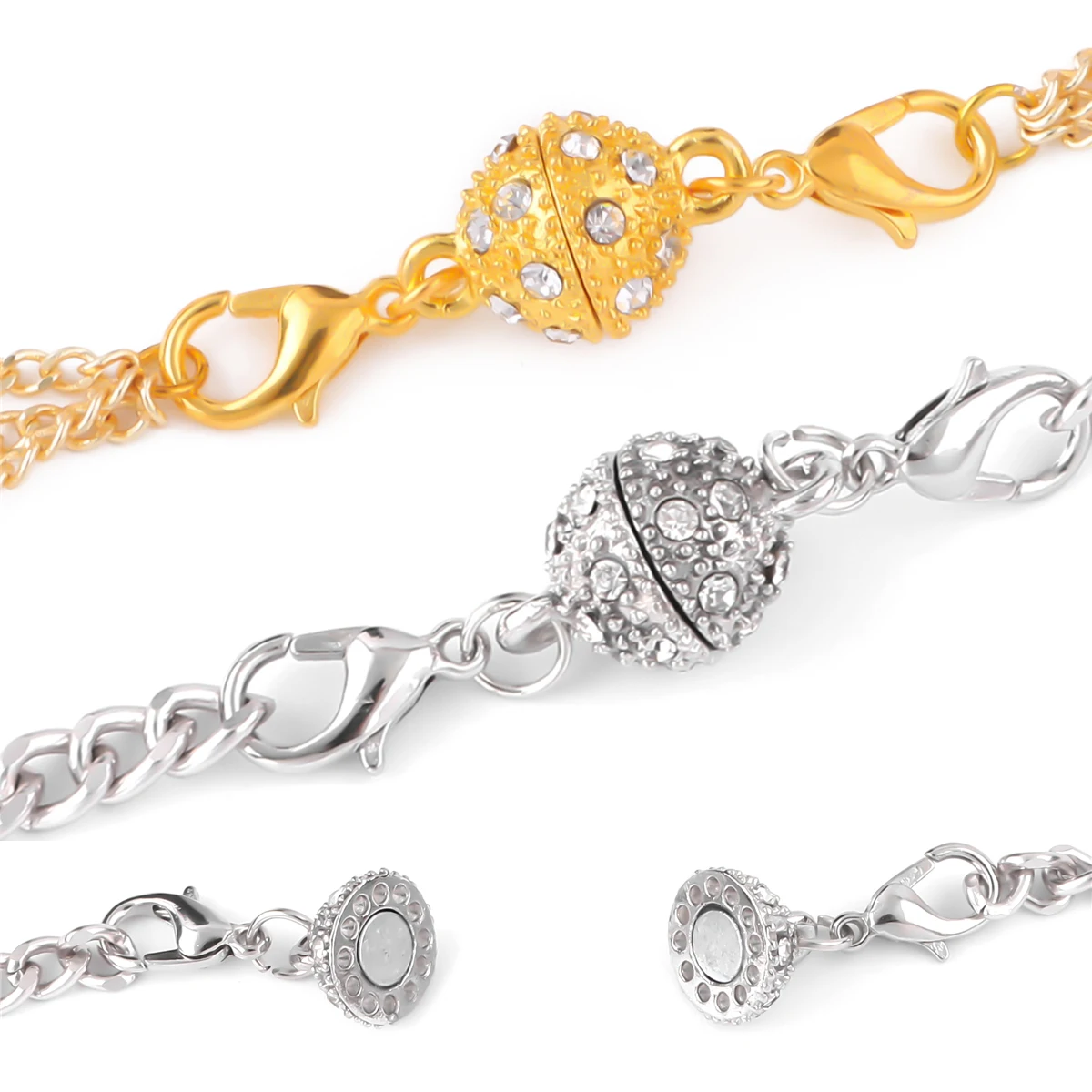 2Sets 10x16mm Round Shaped Magnetic Clasps for Bracelet Necklace Magnet ...