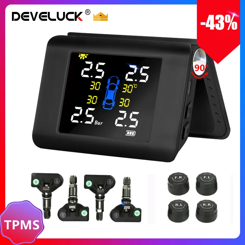 Tpms Auto Wireless Car Tire Intelligent Solar Power Sensor Pressure ...